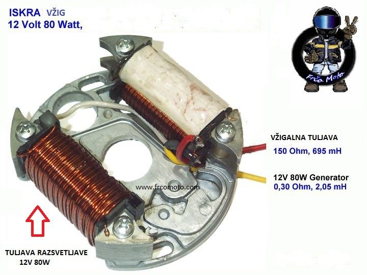 Tuljava razsvetljave 12V 80W – brezplatinski vžig TOMOS – FrcoMoto Trgovina